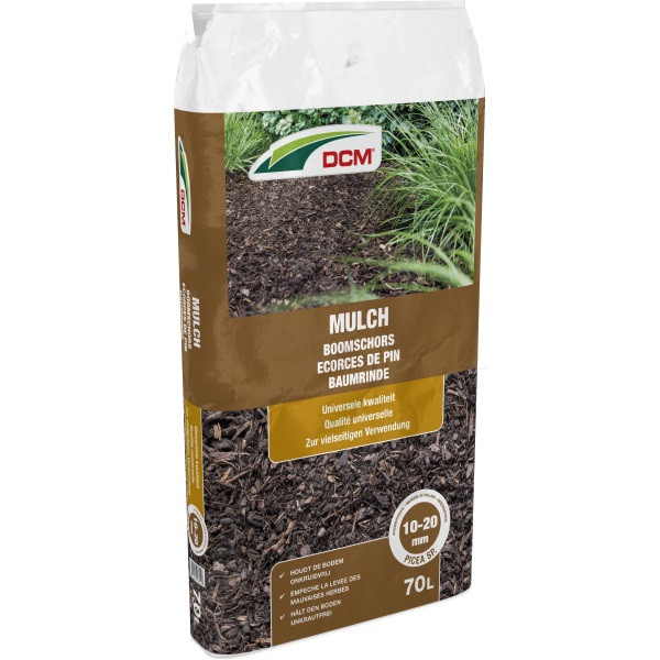 Mulch boomschors | DCM | 70 liter (Natuurlijk, 10-20 mm) DCM Kabelshop.nl